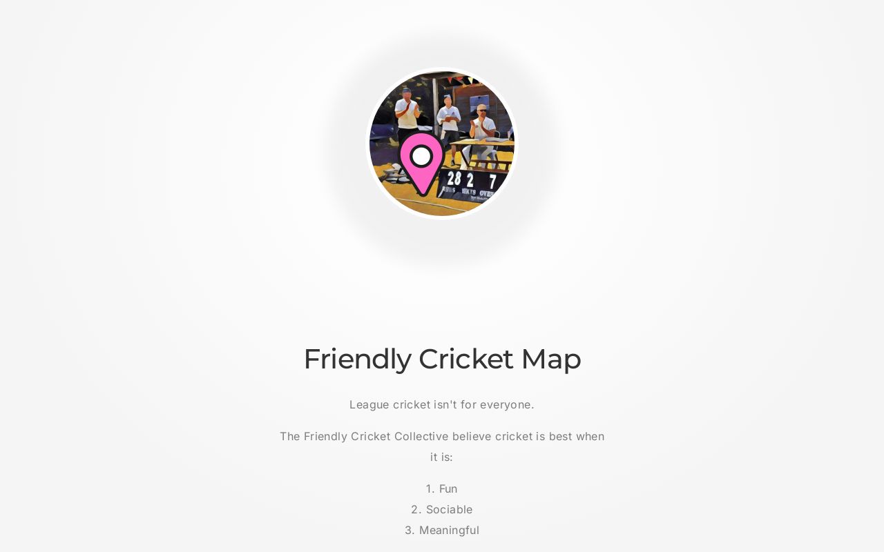 Friendly Cricket Map
